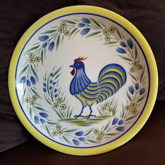 Provincial | Dining | Vtg Provincial Blue Rooster Plate Platter By ...